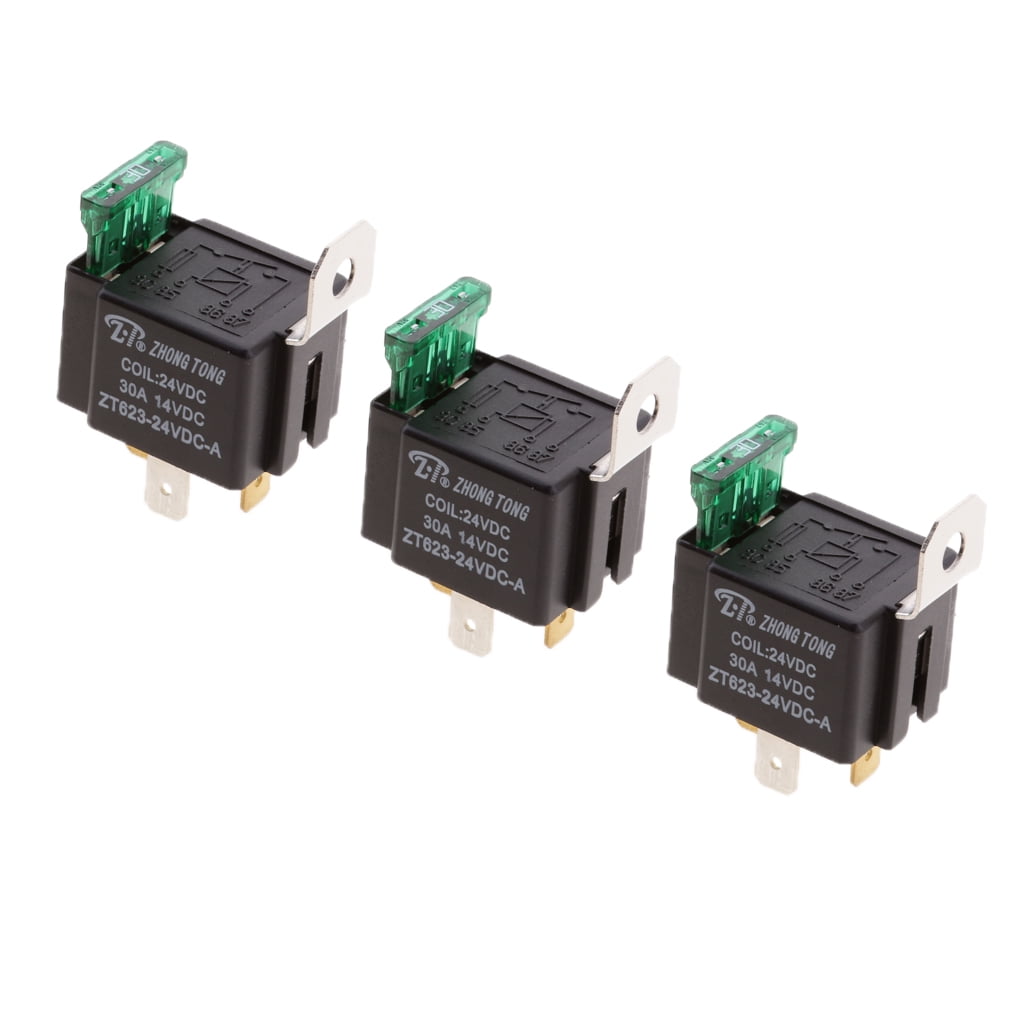 3 Pieces 24V 30A 4 Pole Relays Automotive Control Relay - Walmart.com
