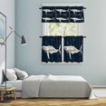 Animal Motif Kitchen Curtains Set for Windows, Vintage Theme Whale ...