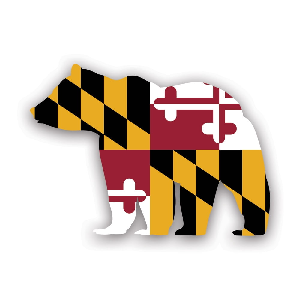 Maryland Bear Flag Sticker Decal - Self Adhesive Vinyl - Weatherproof ...