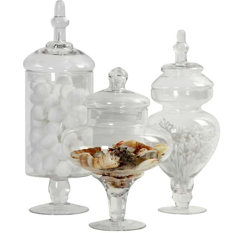 Large Clear Glass Lid Apothecary Jars Candy Buffet