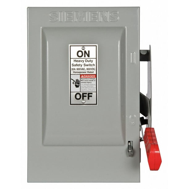 Siemens Safety Switch,600VAC,2PST,30 Amps AC HNF261 - Walmart.com