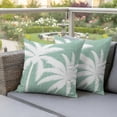 Green Palm Tree Outdoor Waterproof Throw Pillow Covers Set of 2, 26"x26 ...