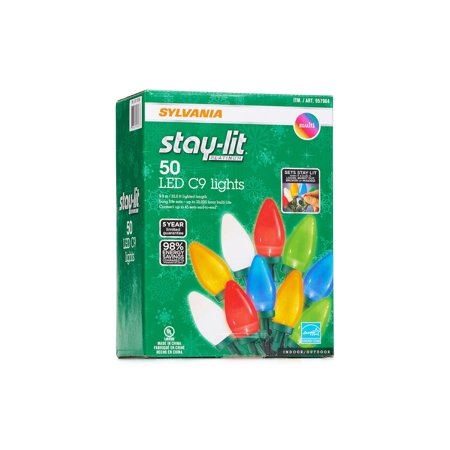 Sylvania Stay-Lit Platinum LED Indoor/Outdoor Christmas String Lights ...