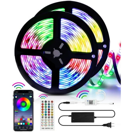 LED Light bar, 16.4ft (5m) SMD 5050 RGB Light bar with 40 Buttons, IR ...