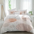 4 Piece Duvet Cover Set Queen, Bohemian Color Block Nordic Style Soft ...
