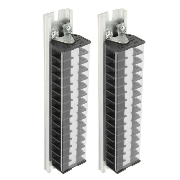 Terminal Block, 15A Terminal Strips Dual Row 660V Flame With Cover For ...