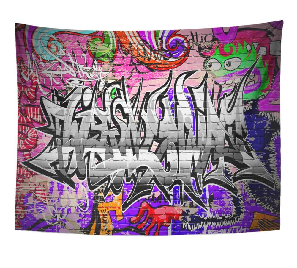 ZEALGNED Graffiti Wall Urban Wall Art Hanging Tapestry Home Decor for ...