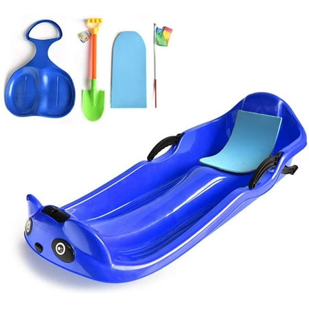 New Winter Snow Sled, Plastic Toboggan for Kids/Adults,Durable Sledding ...