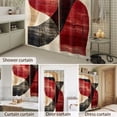 Bathroom Shower Curtain Abstract Black Red Geometric Art Waterproof ...