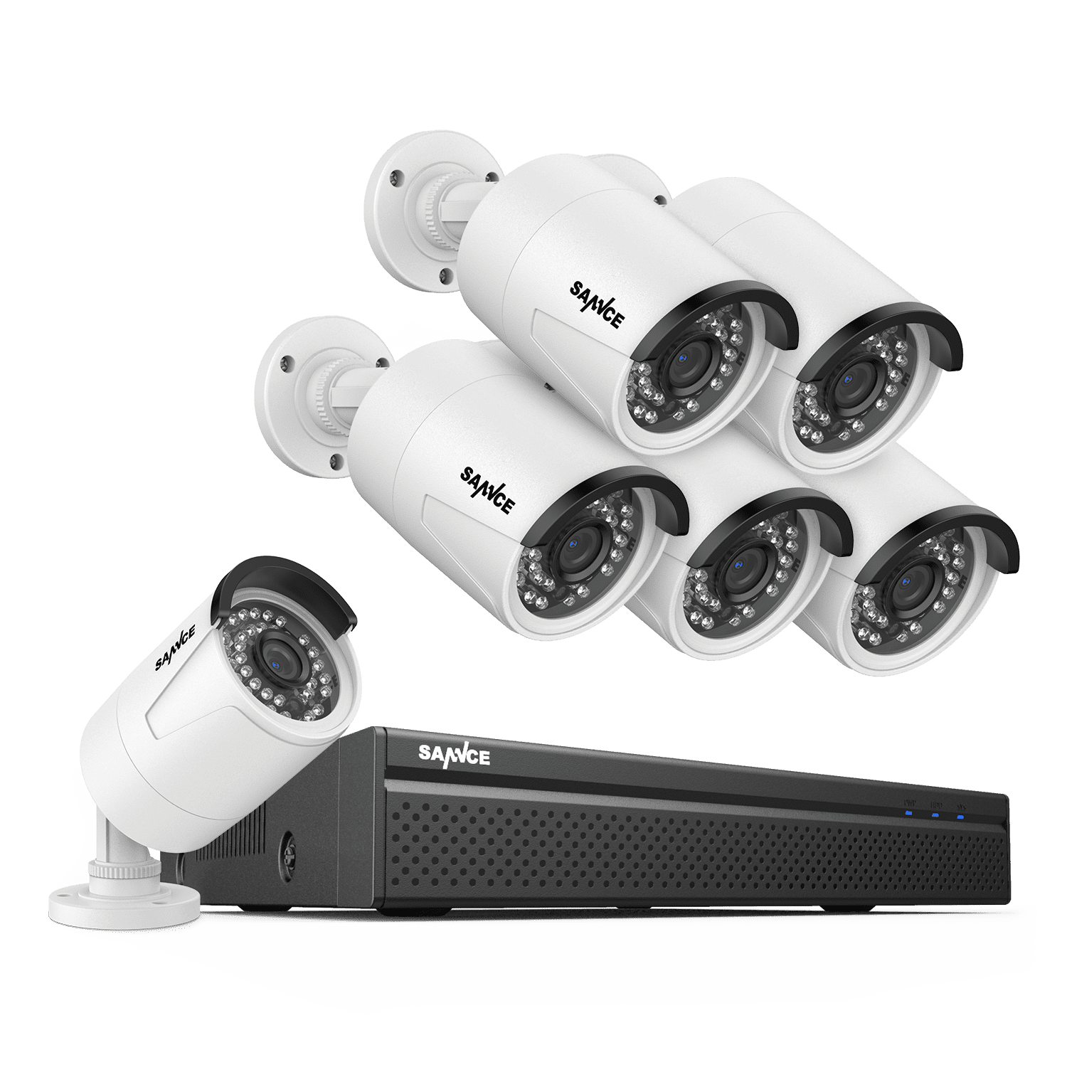 SANNCE 8CH 5MP Poe Home Security Camera System,2MP 8CH Poe NVR, 6pcs ...