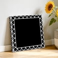 Black Canvas Wall Art for Living Room, Geometric Morocco Printed Border ...