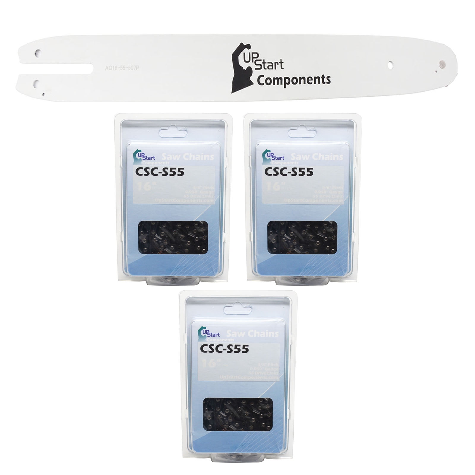 16-Inch Chainsaw Bar and 3 Chains Combo Replacement for Stihl MS 211 ...