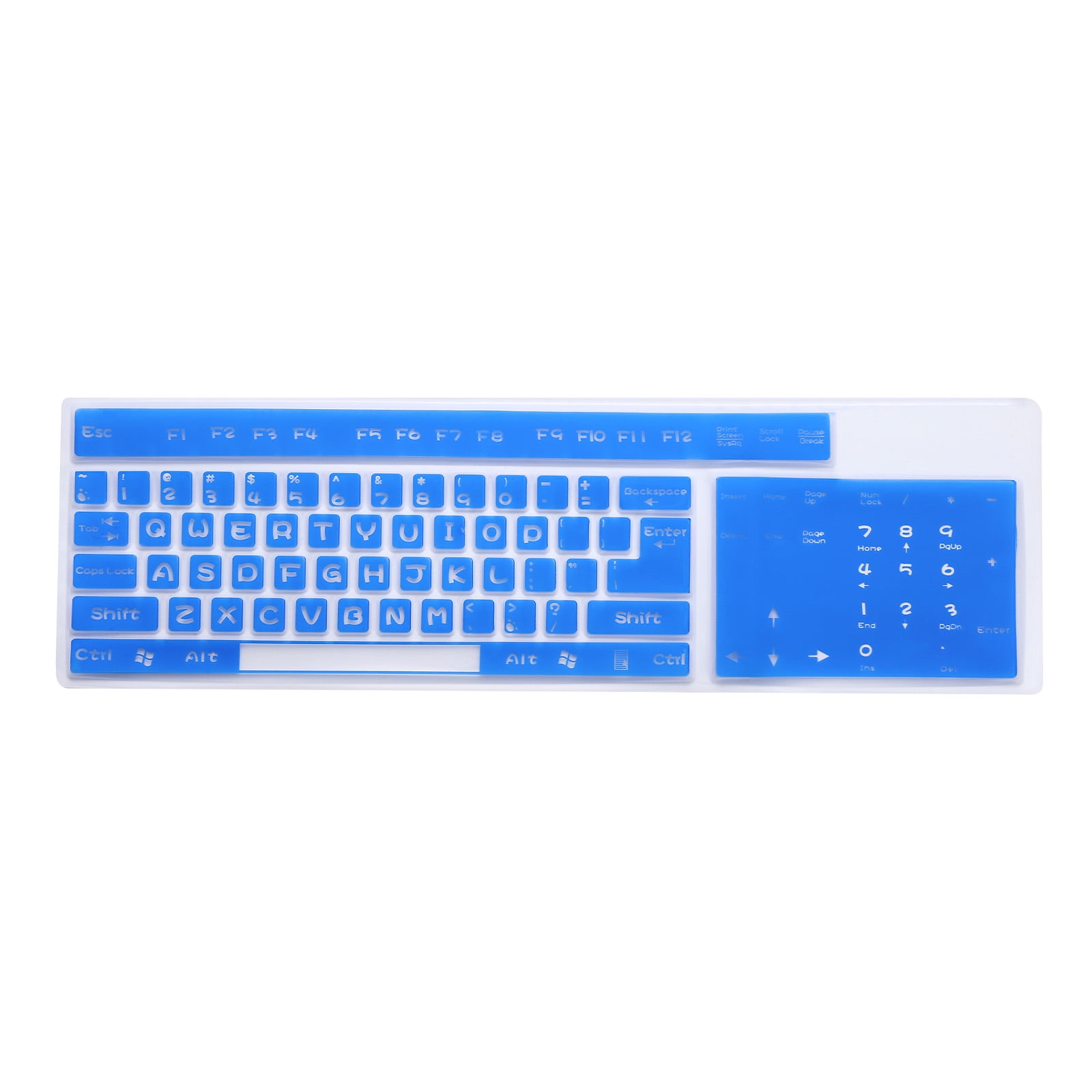 Pc Keyboard Cover Skin Silicone Desktop Keyboard Skin 17.3"x5.3" Blue ...