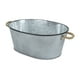 Cheungs Large Oval Galvanized Metal Bucket With Rope Handle And Black ...