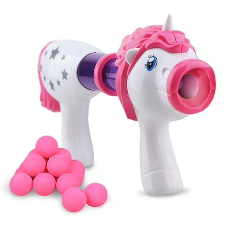 Toy Chef Pink Unicorn Popper Toy Foam Blaster â€” Shoot Foam Balls â ...