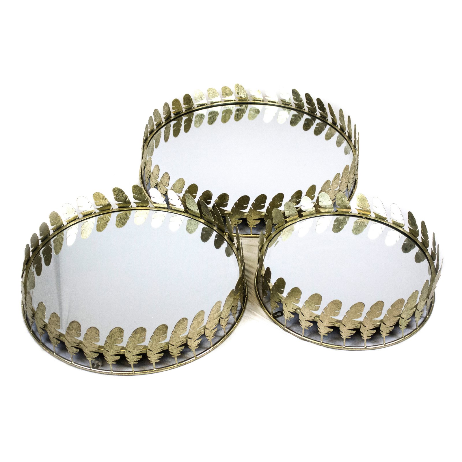 Sagebrook Home Feather Edge Wall Mirror - Set of 3 - Walmart.com