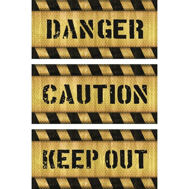 Laminated Danger Caution Keep Out Warning Sign Poster Dry Erase Sign ...