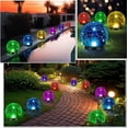 6 extra-large solar spherical lights outdoor shattered glass ball solar ...
