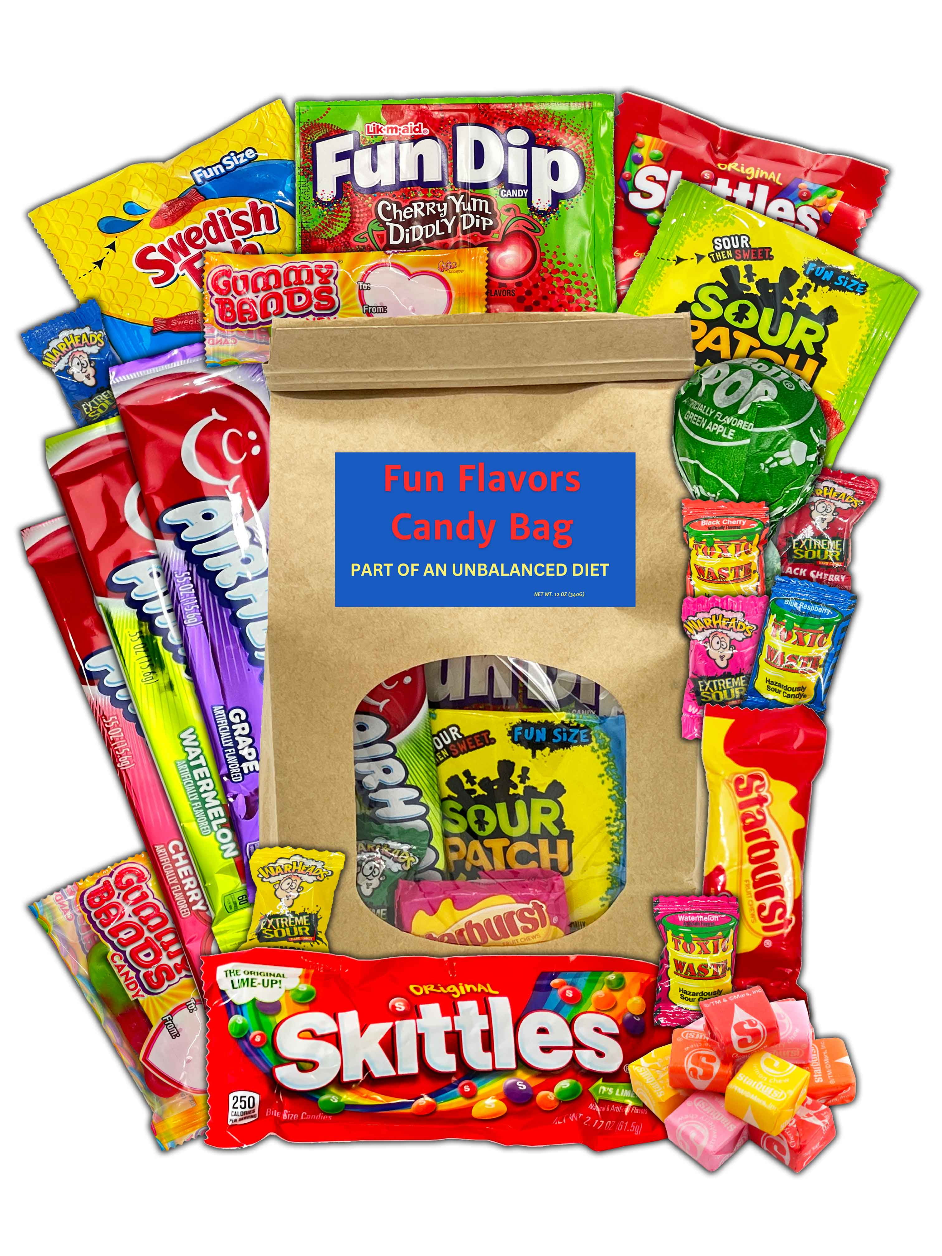 Fun Flavors Candy Sour Mix Bag, Gummies, Sweets 35 Count Variety Pack ...