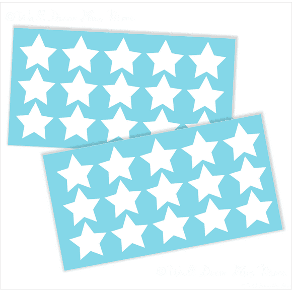 White Vinyl Star Decals