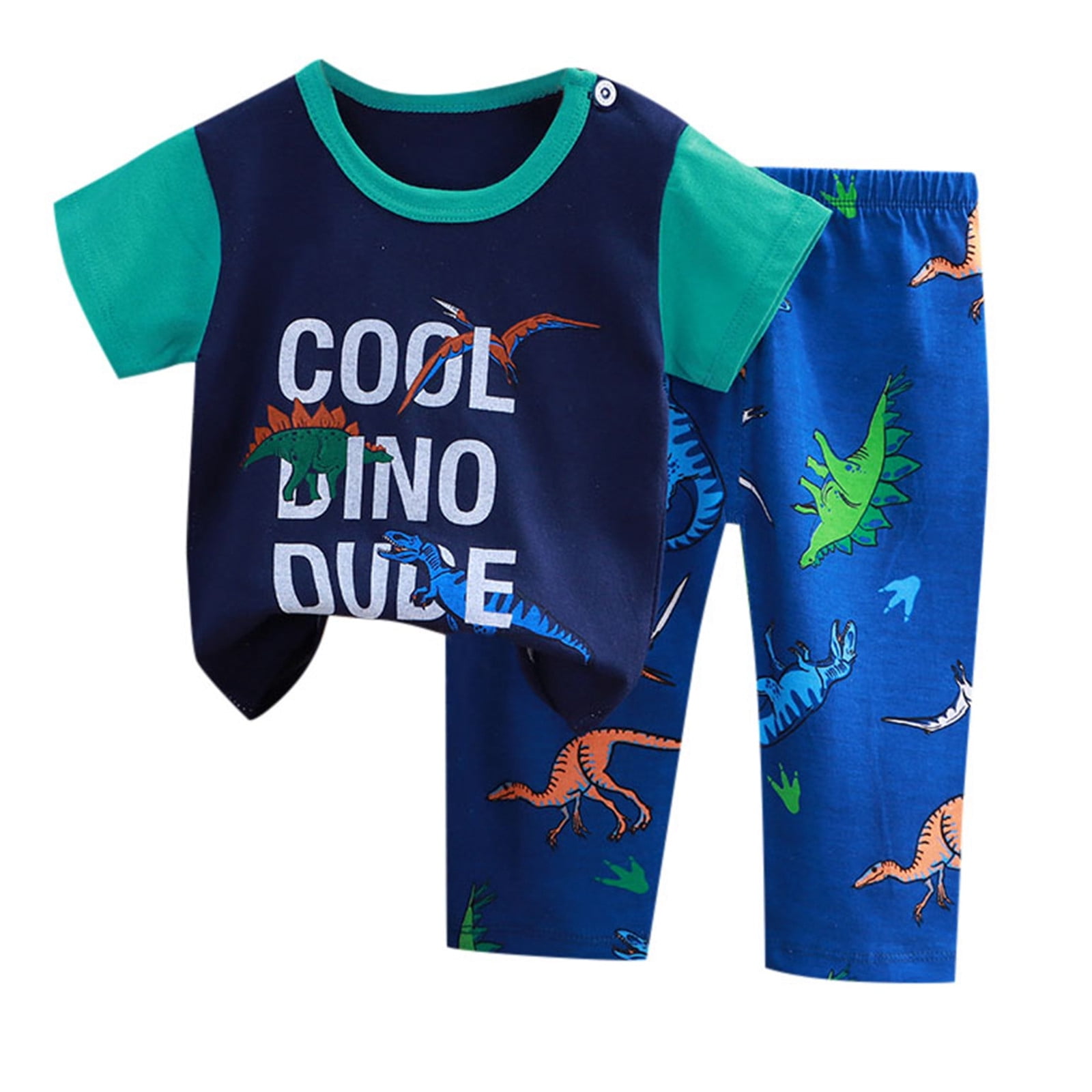 Click here for Mcapebble Kids Pajamas Boys Summer Cartoon Dinosau... prices