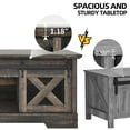 Dextrus Farmhouse Lift Top Coffee Table with Storage & Sliding Door ...