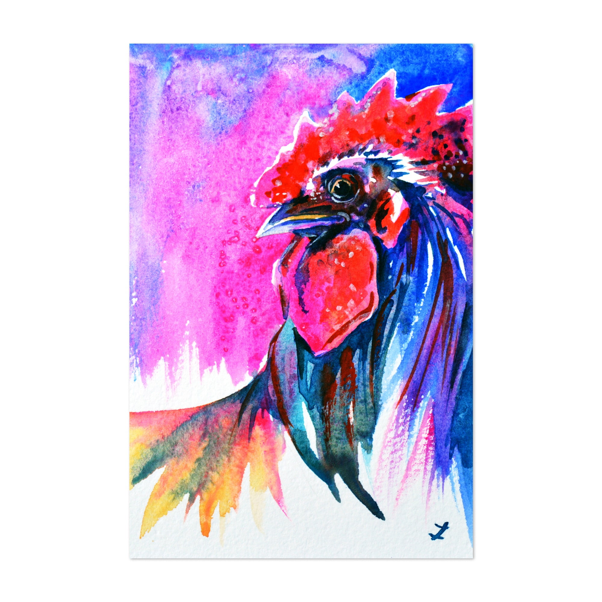 Mod Abstract Chicken Rooster Art Home Décor Wall Décor etna.com.pe