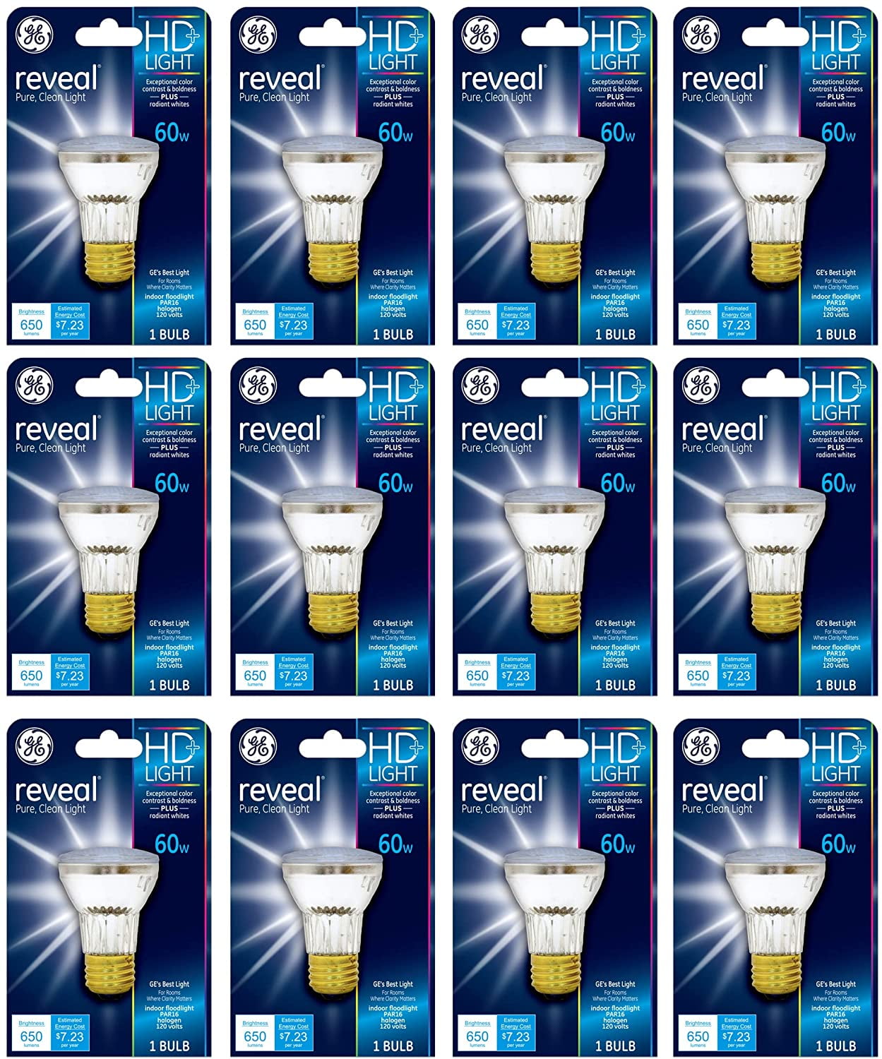 GE Lighting 60 Watt, 650 Lumen, Halogen Indoor Floodlight Reveal Light ...