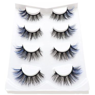 Blue Tinsel Fake Eyelashes Metallic 1 /2 x 1 inch Self Adhesive ...