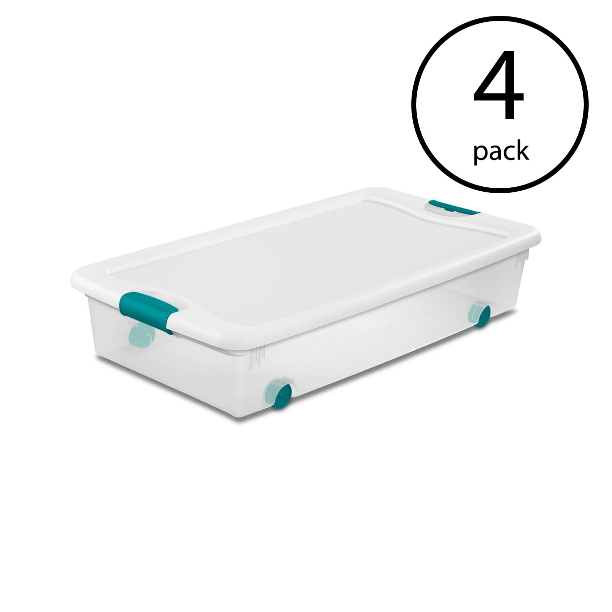 Sterilite 56 Quart Latching Stackable Wheeled Storage Container W Lid
