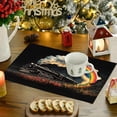 7 Piece Linen Table Runner and Placemats Set, Steam Train Rainbow Smoke ...