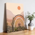 Abstracts Cacti Canvas Wall Art for Living Room, Sunset Mountain ...