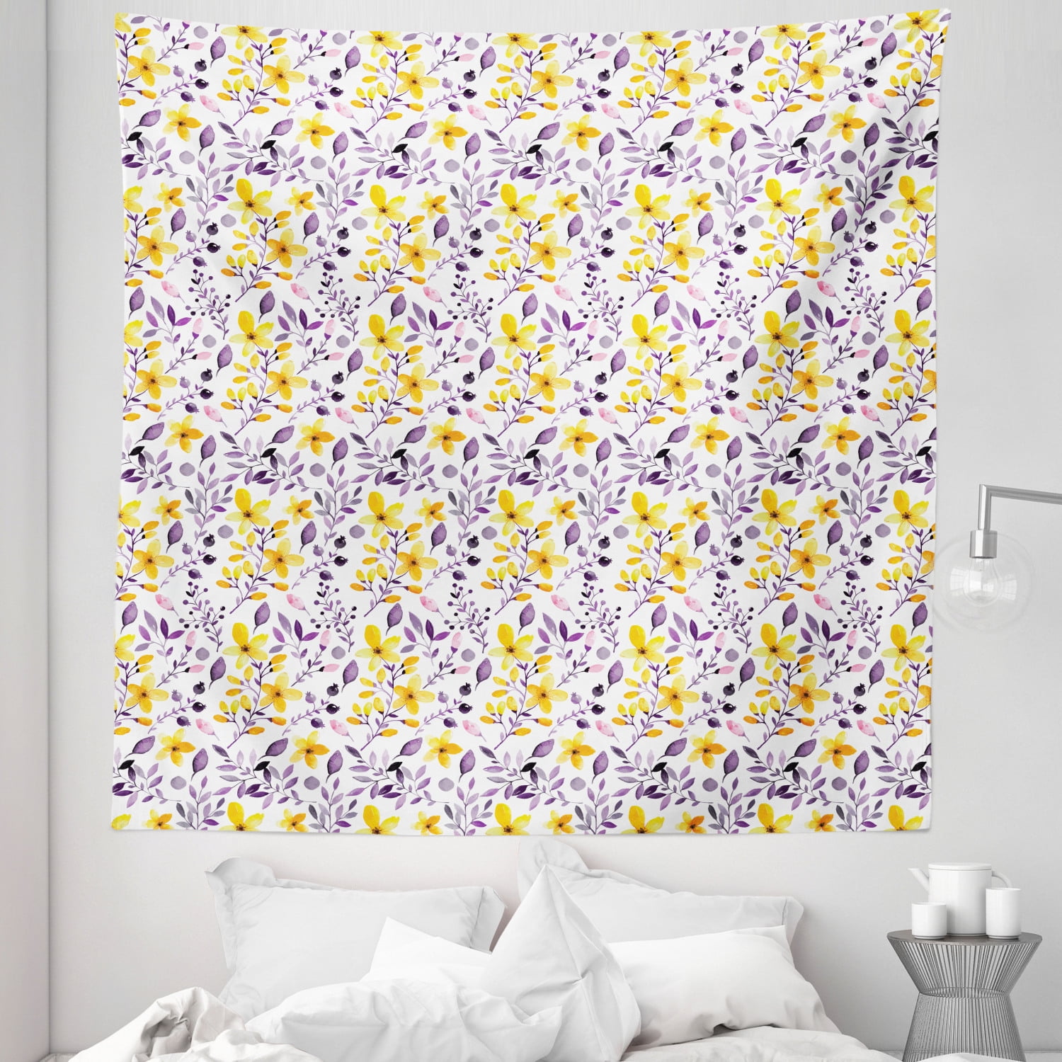 Spring Tapestry, Pattern with Flowers and Leaves ling Foliage Spring ...