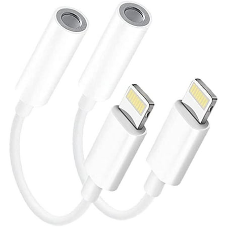 Apple MFi Certified 2 Pack Lightning to 3.5 mm Headphone Jack Adapter ...