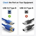 YANLIN-5Gbps Long USB 3.0 Cable - 15ft, USB A to B Cable, USB3 Cord with Type-B 3.0 Connector ...