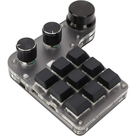 Wireless Programming Macro Keyboard, 9 Keys Mechanical Gaming Keyboard, Portable Mini Blue ...