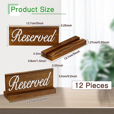 12 Pieces Wooden Reserved Signs for Tables Rustic Style Wood Sign ...