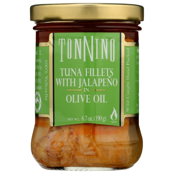 Tonnino Tuna Yellowfin Jarred Premium Tuna Fillet with Jalapeno in ...