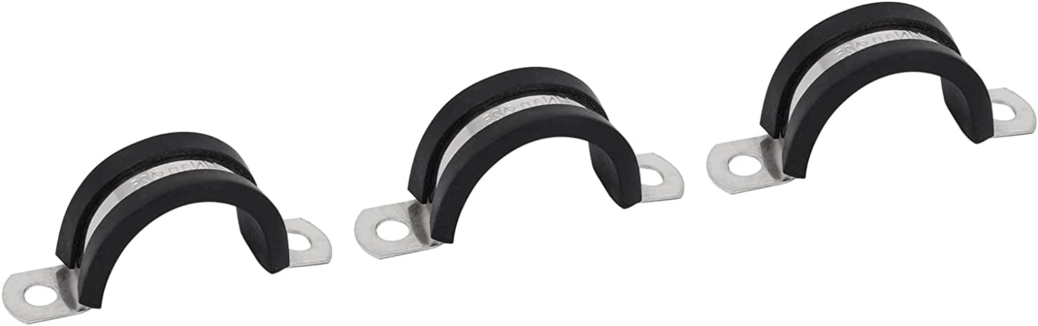 Rubber Cable Clamps (25mm/0.98") 3Pcs, 304 Stainless Steel U Shaped ...
