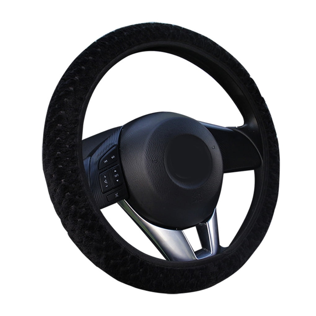 GeweYeeli Universal Soft Warm Plush Car Steering Wheel Cover Elastic ...
