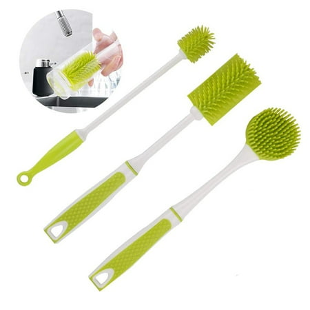 Washing Up Brush Set Silicone with Washing Up Brush Bottle Brush ...