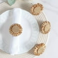 Woven Sunflower Napkin Rings Set of 6, Handmade Faux Daisy Napkin Ring ...