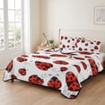 78x90in Quilt Bedding Set, Country Animal Ladybug Lightweight Coverlet ...