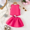 Avrntaa Toddler Girls Summer Cute Outfits Flower Button Vest Bow A-Line ...