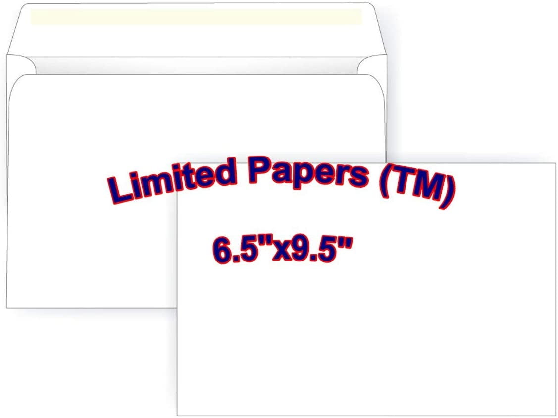 6.5" x 9.5" Booklet Envelope - 24# White - Open Side - Large Envelope ...