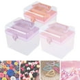 Kinaerty Clear Storage Box with Removable 3 Compartments Tray Double ...