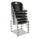 Alera Plus SL Series Nesting Stack Chair with Casters, Black, 2/Carton ...