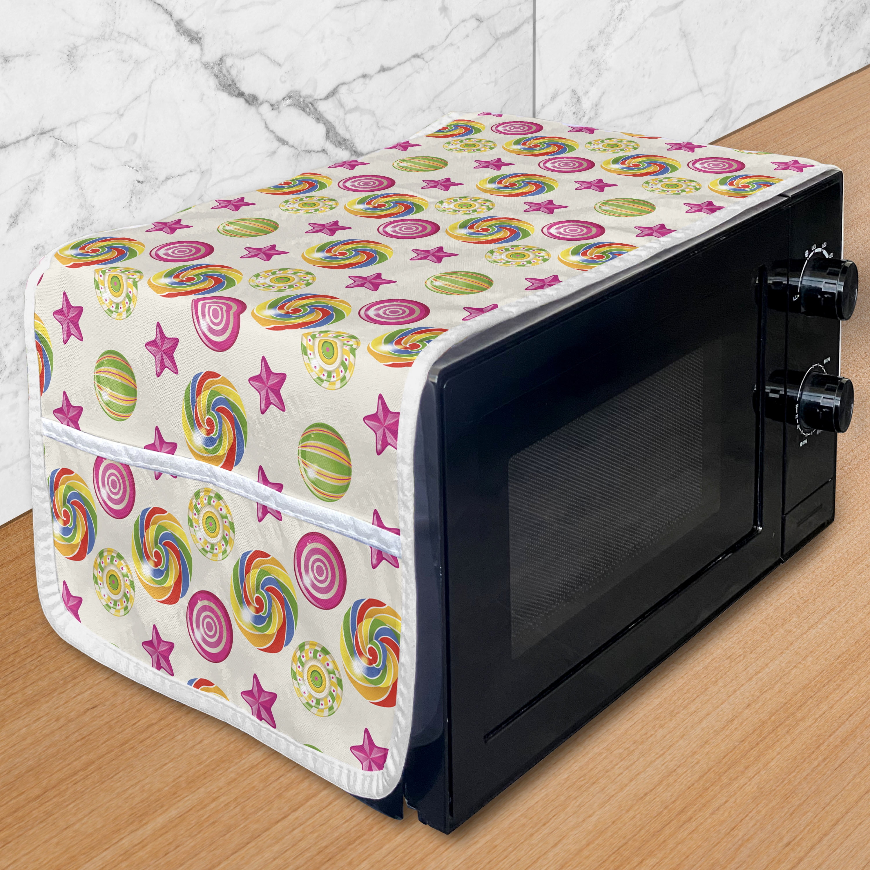 Dessert Microwave Oven Cover, Yummy Candy Rainbow Swirl Lollipop with ...