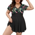 Busydd Plus Size Tankini Swimsuits for Women Fashion Print V Neck Short ...