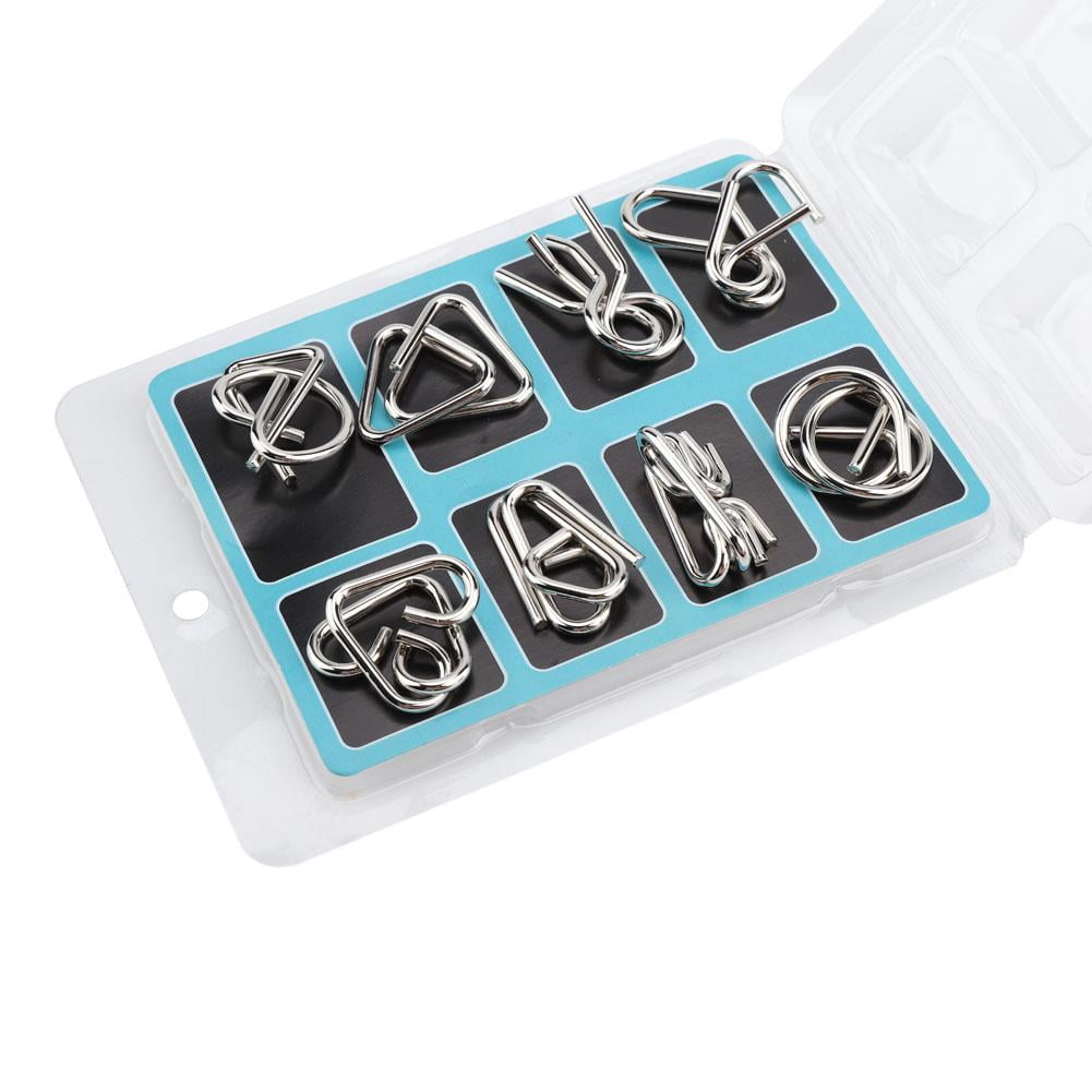 Sonew 8Pcs Metal Wire Puzzles Chinese IQ Ring Puzzle for Adults and ...